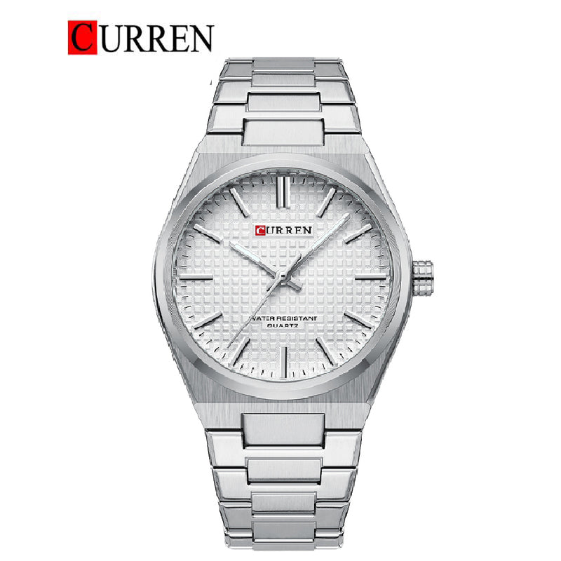 CURREN Original Brand Stainless Steel Band Wrist Watch For Men With Br ...